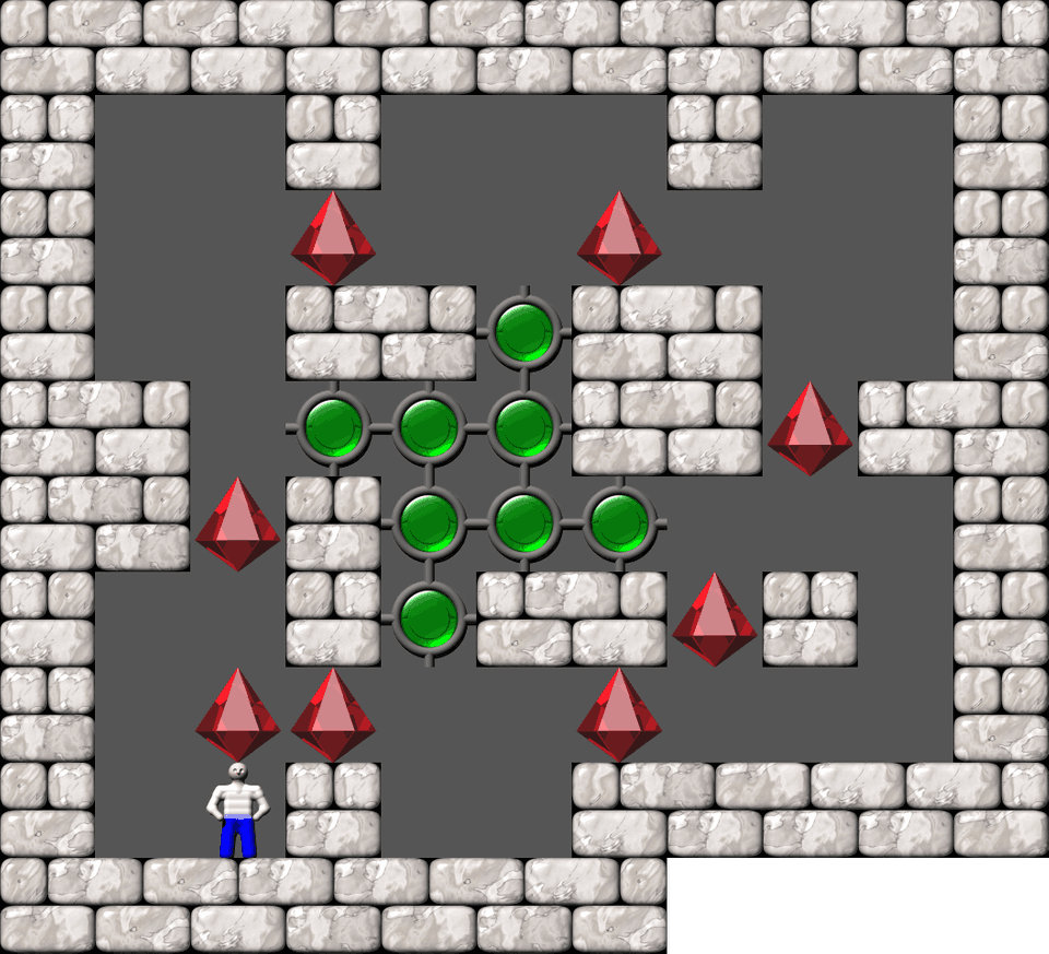 Play KSokoban level 100 of Boxxle 2 set — Free — Without registration