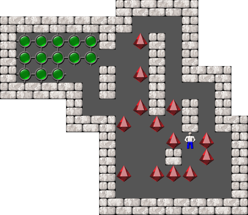 Play KSokoban level 18 of Boxxle 2 set — Free — Without registration