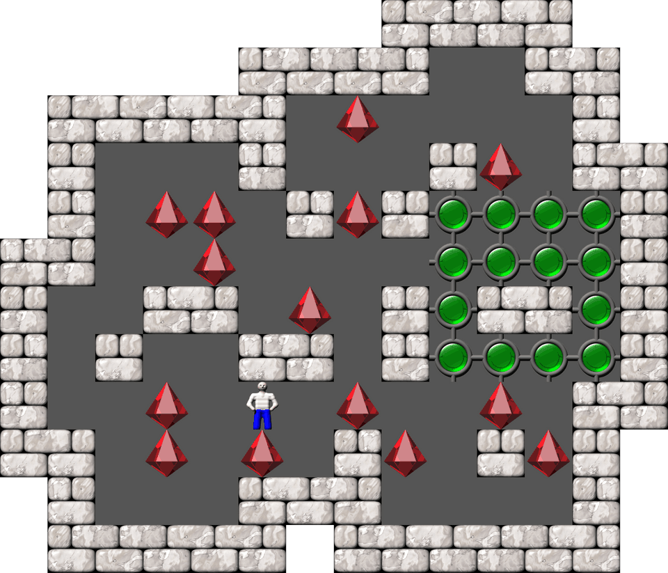 Play KSokoban level 44 of Boxxle 2 set — Free — Without registration